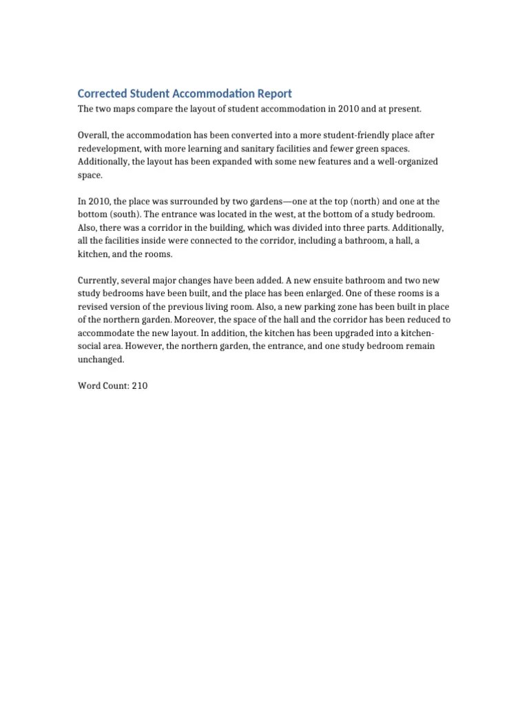 Corrected Student Accommodation Report Pdf