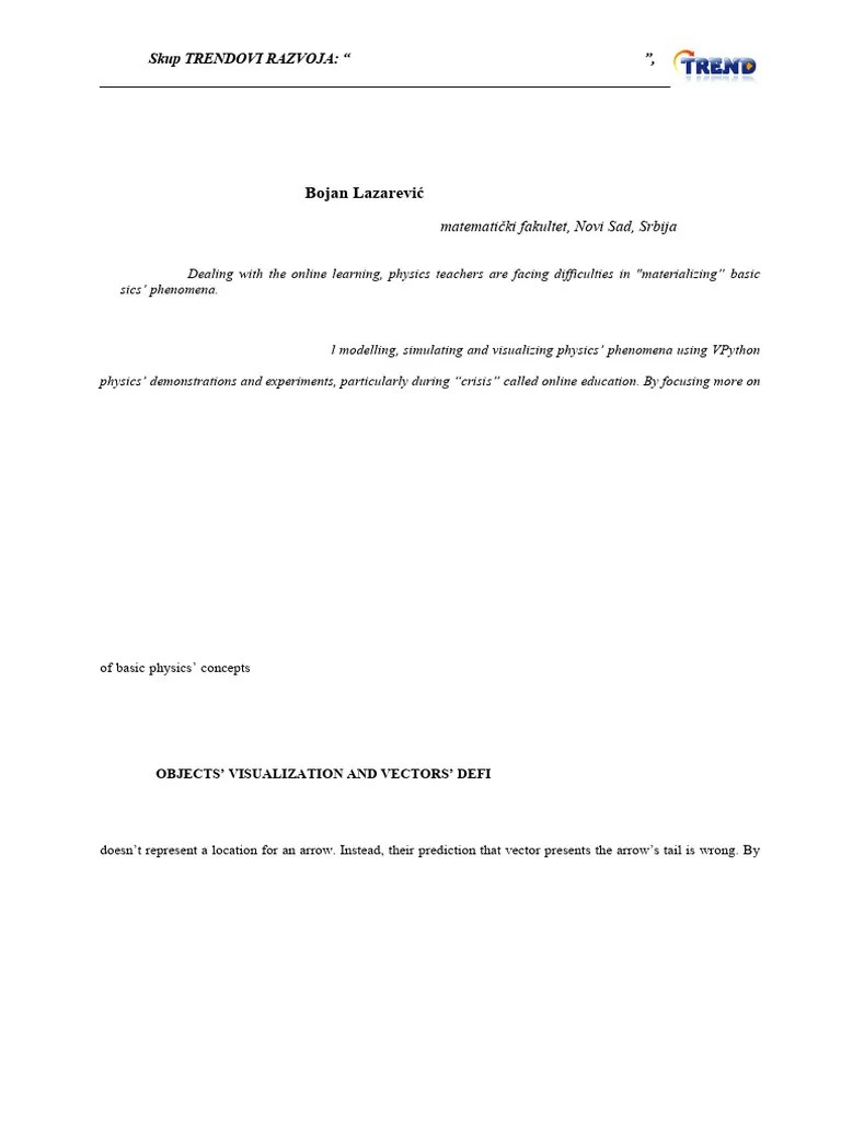 Application Of The Equations Of Motion Using Vpython Pdf Control