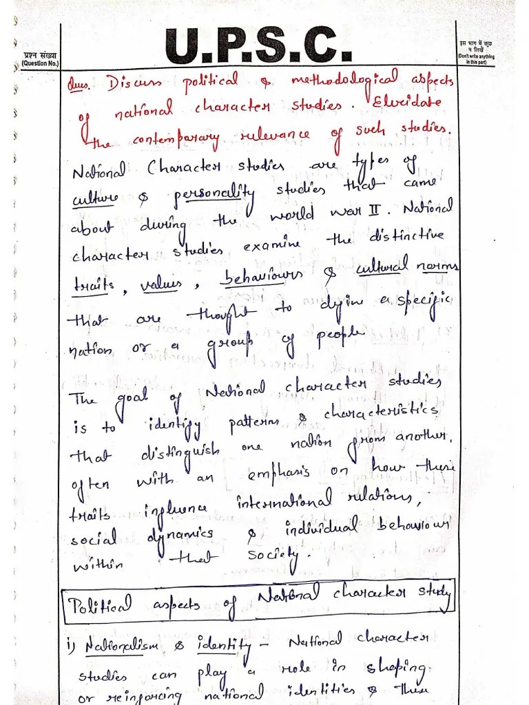 National Character Study Pdf