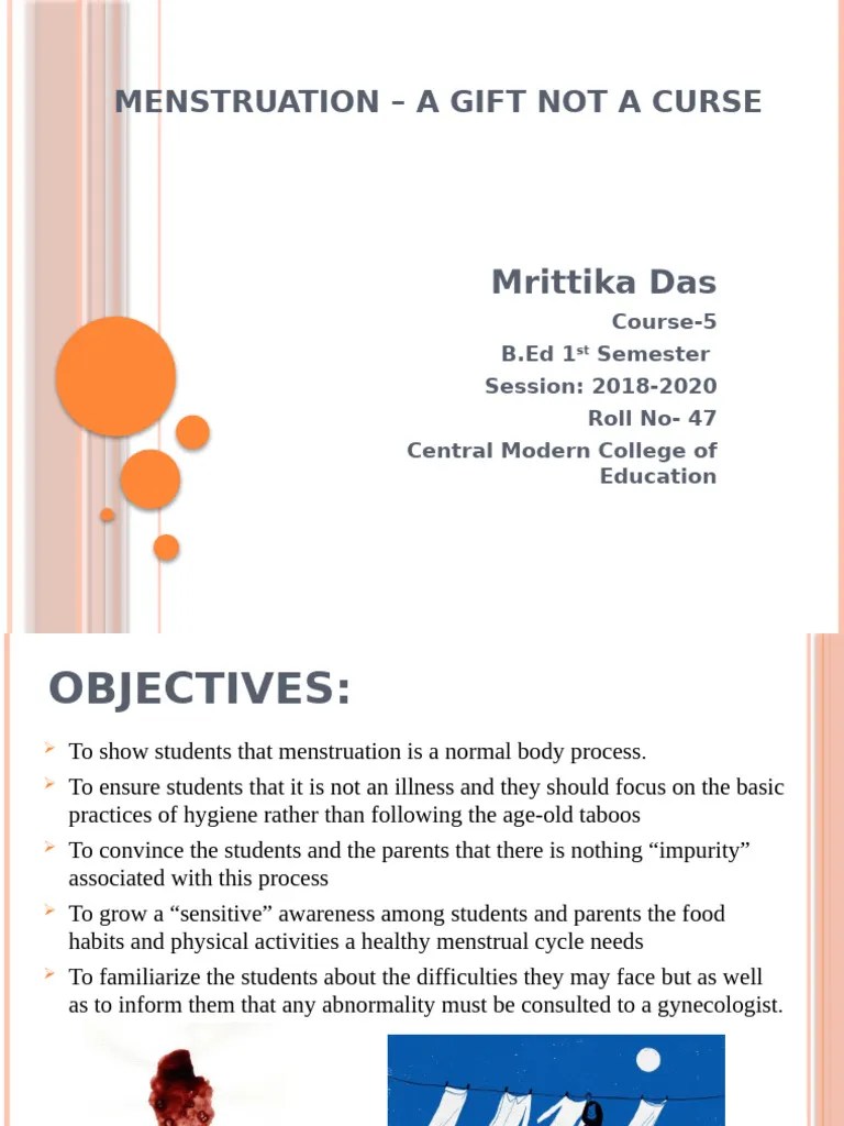 Presentation On Menstrual Hygiene By Mrittika Pdf Menstruation