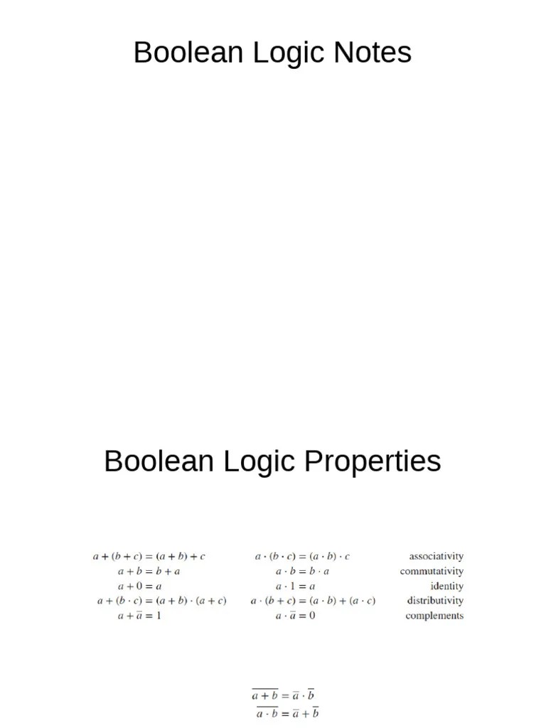 Notes Booleanlogic Pdf