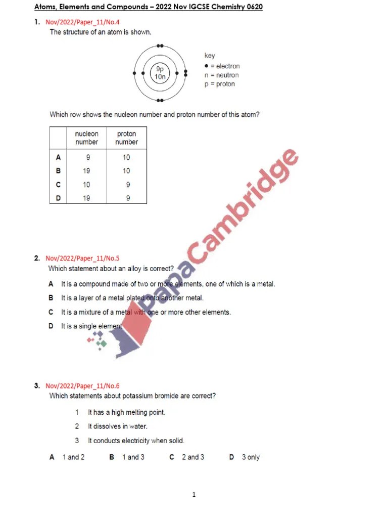 2022n Atoms Elements And Compd Igcse Chem 0620 Pdf
