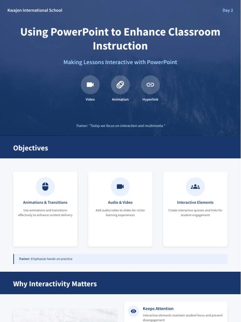 Using Powerpoint To Enhance Classroom Instruction Day 2 Training