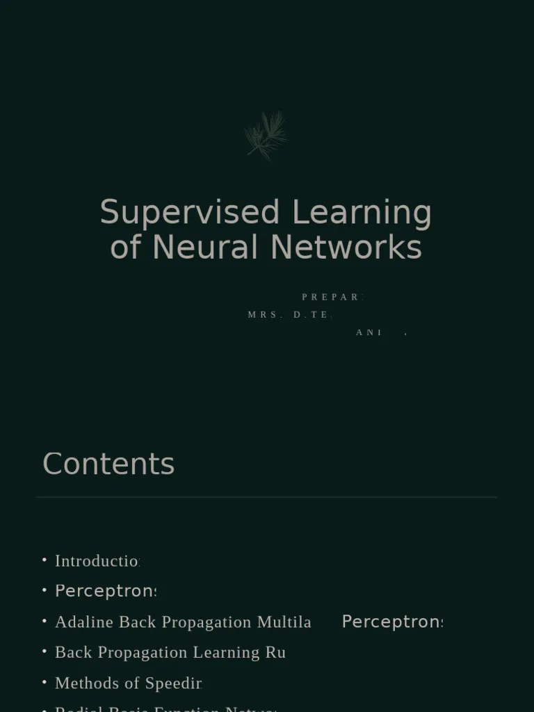 Supervised Learning In Neural Networks Pdf Statistical