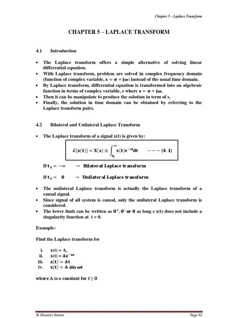 Chapter 5-Laplace Transform | PDF | Laplace Transform | Polynomial