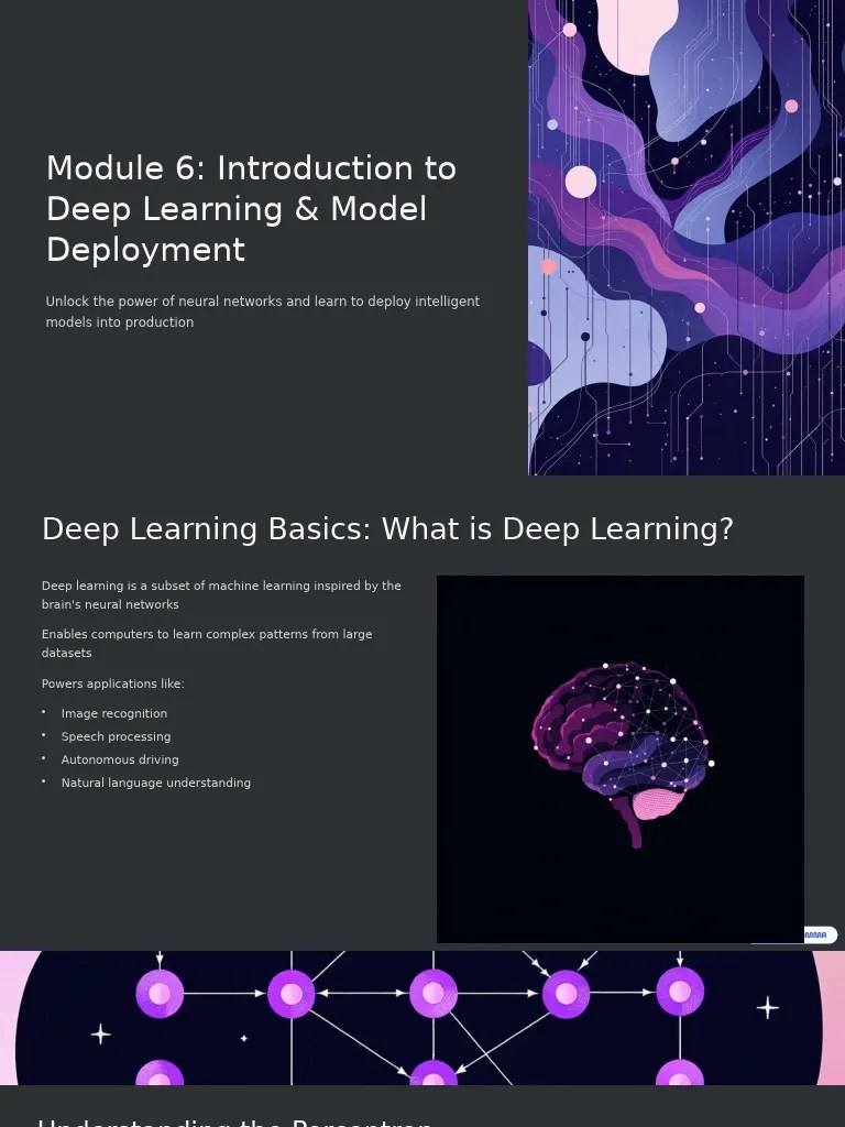 Module 6 Introduction To Deep Learning And Model Deployment Pdf