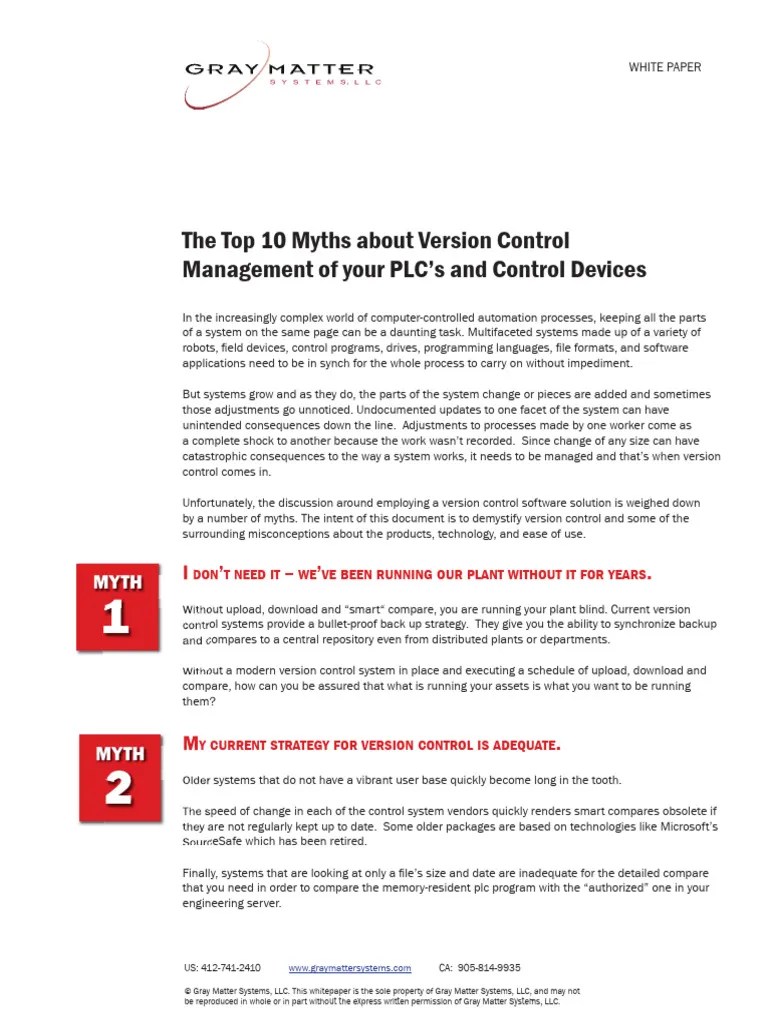 Top 10 Myths About Version Control Management Plc And Control Devices