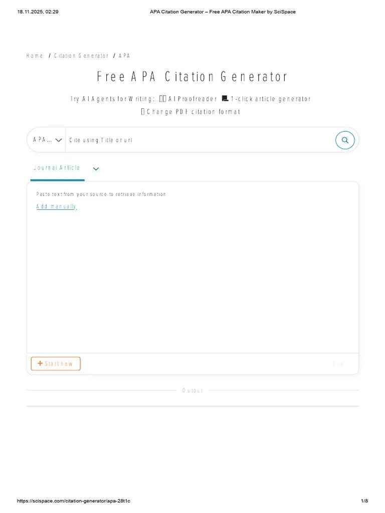 Apa Citation Generator Free Apa Citation Maker By Scispace Pdf