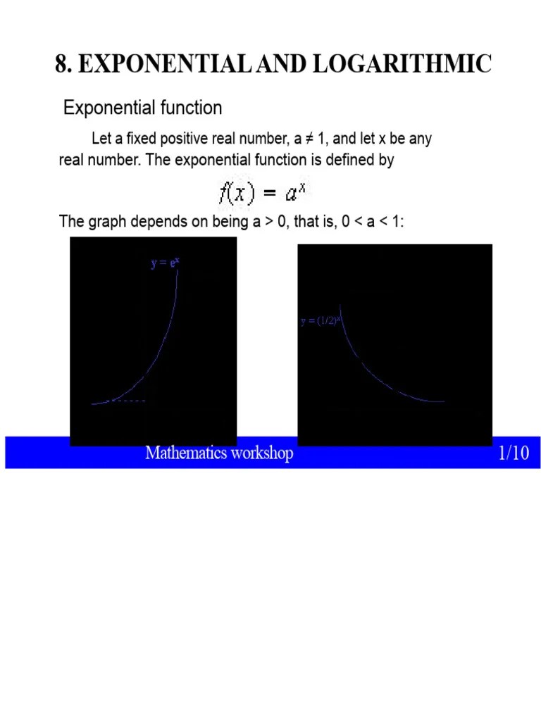 Exponential And Logarithmic Function Pdf Exponential Function