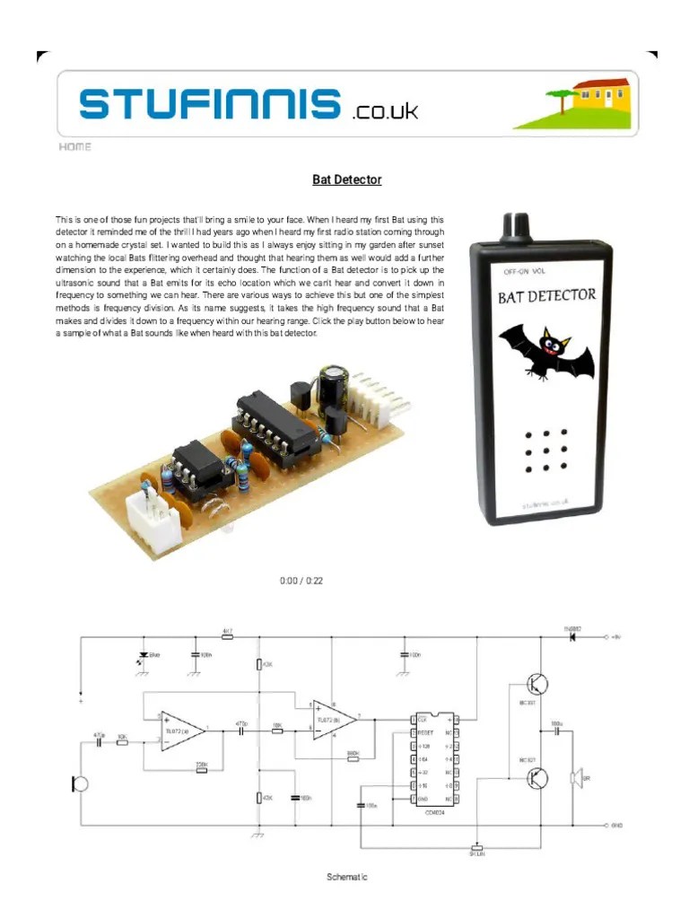 Bat Detector Pdf Microphone Information And Communications Technology