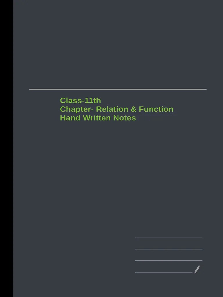 Relation Function Handwritten Notes Pdf
