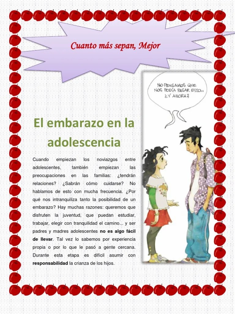 El Embarazo En La Adolescencia | PDF | Control De La Natalidad | El ...