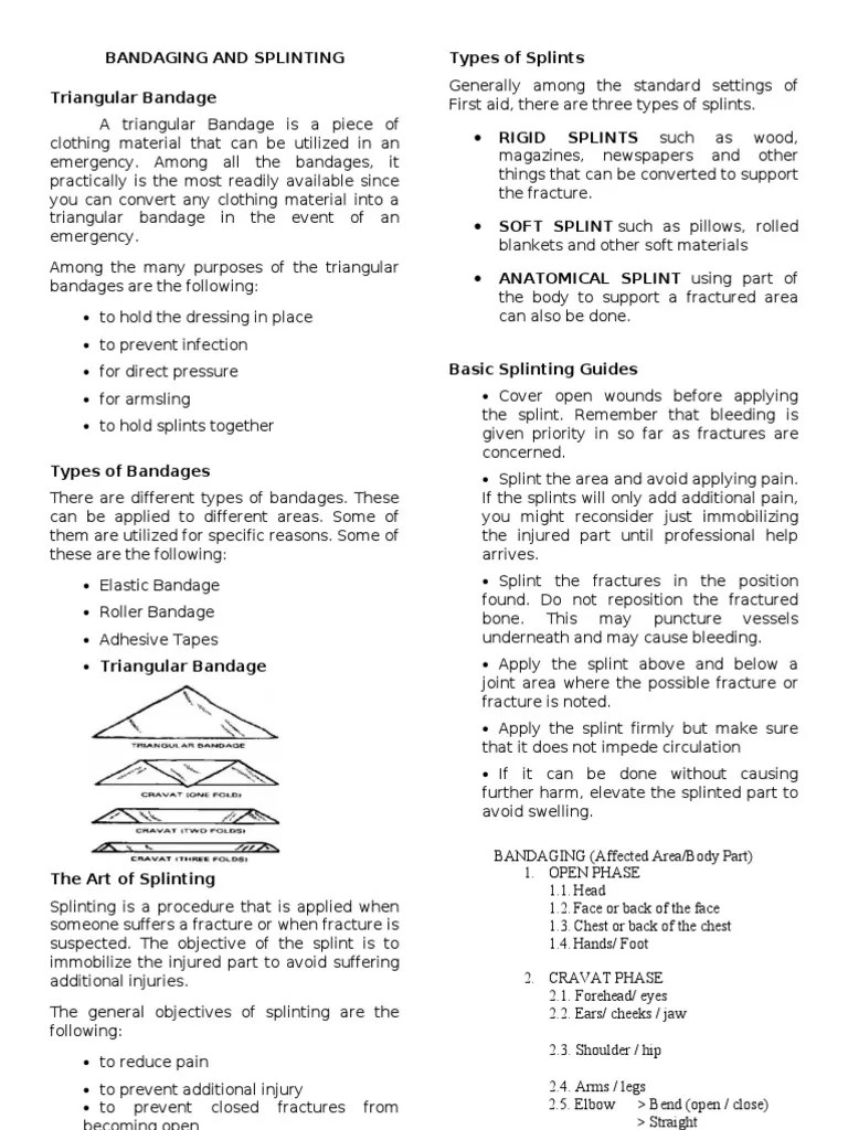 Bandaging And Splinting Pdf Human Anatomy Musculoskeletal System