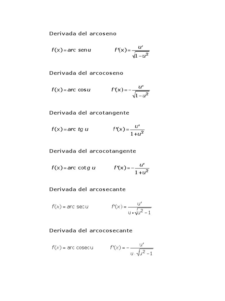 Derivada Del Arcoseno Pdf Métodos Y Materiales De Enseñanza