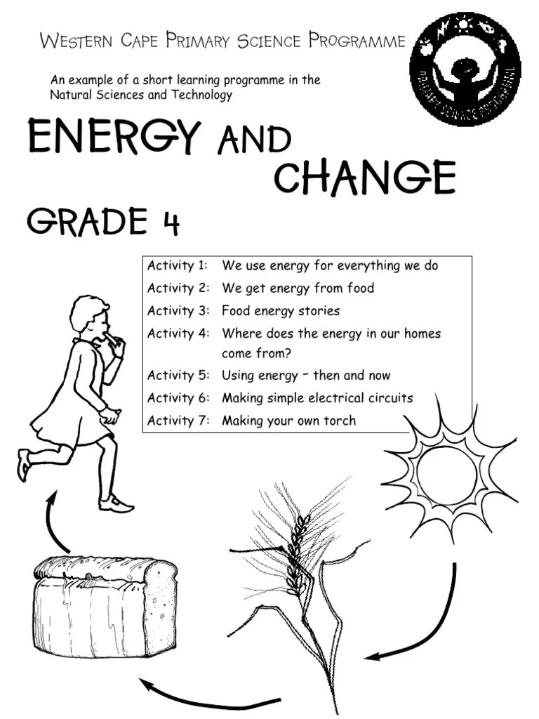 Energy And Change Grade 4 English Pdf Flashlight Electricity