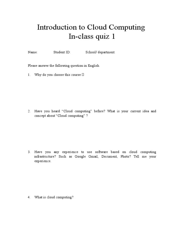 Cloud Computing Quiz Questions Pdf Computers