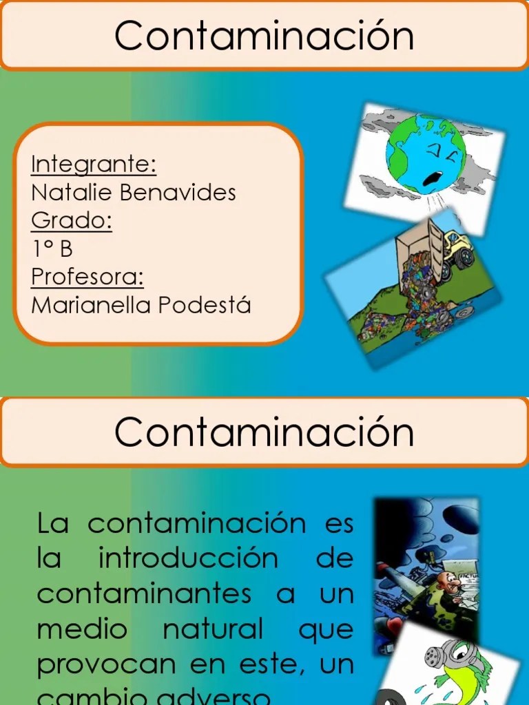 Presentación Sobre La Contaminación Ambiental Pdf La Contaminación