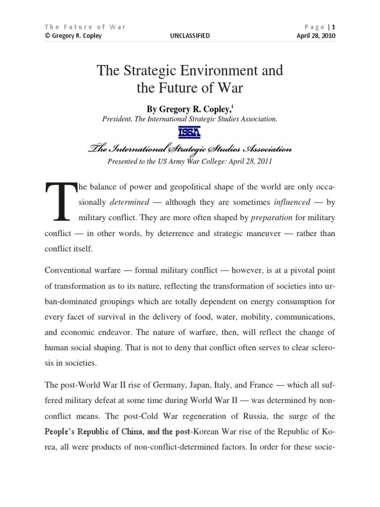 The Future Of Warfare Pdf
