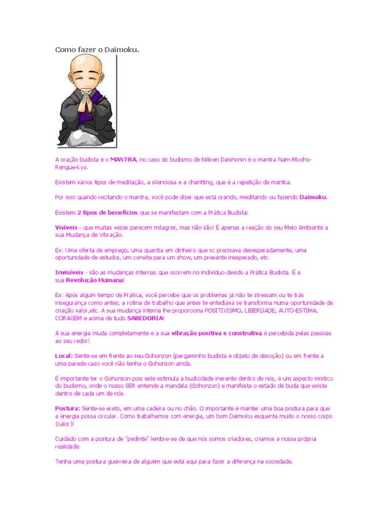 Como Fazer O Daimoku Pdf Oração Morte