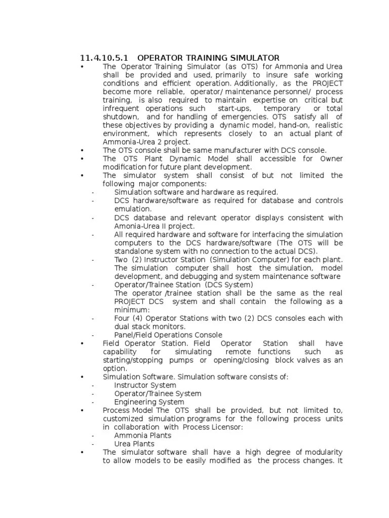 Operator Training Simulator Pdf Simulation Emulator