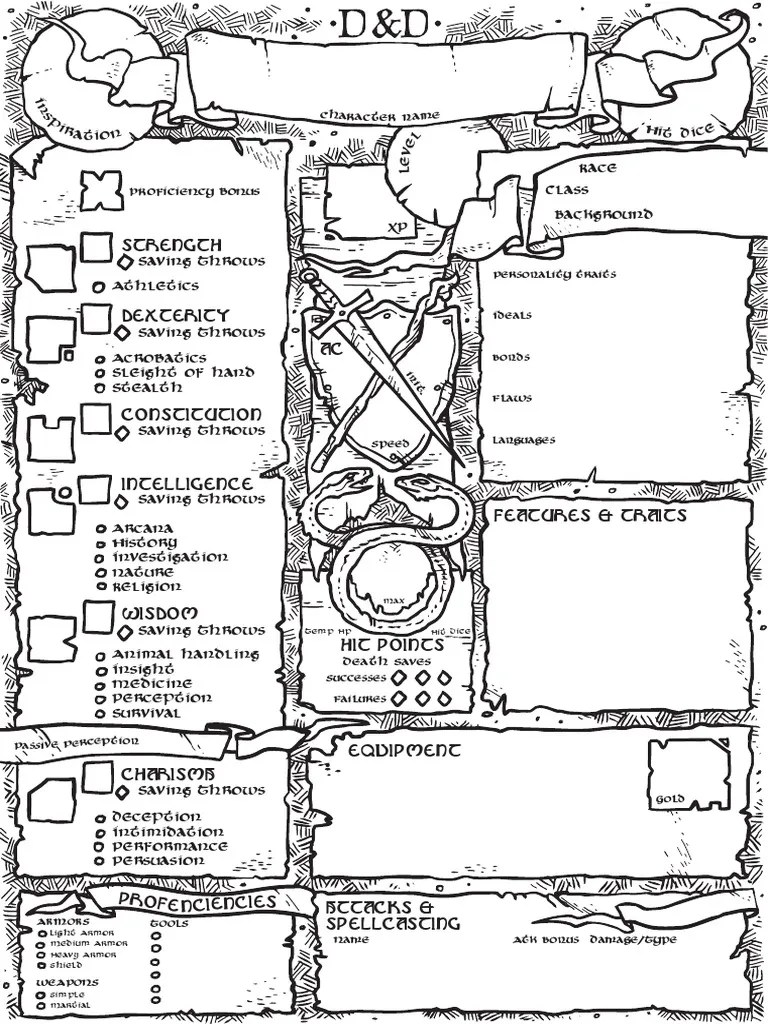 Dd Character Sheet