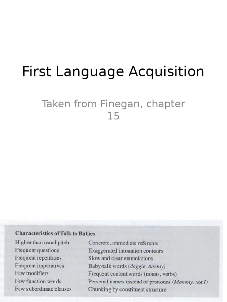 First Language Acquisition Pdf