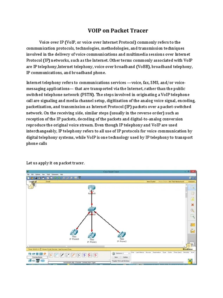 Voip On Packet Tracer Pdf Pdf Voice Over Ip Telephony