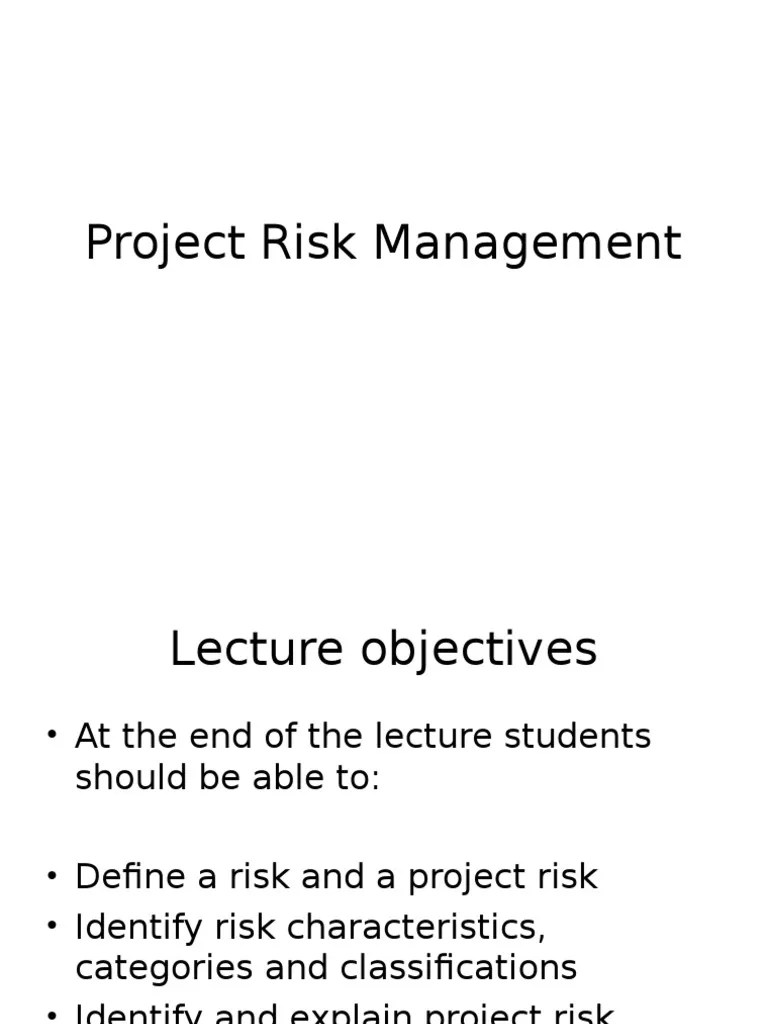 Project Risk Management Essentials Pdf Risk Management Risk
