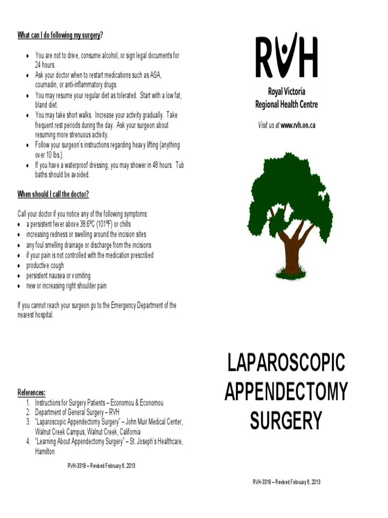 Laparoscopic Appendectomy Surgery Pdf Surgery Health Care