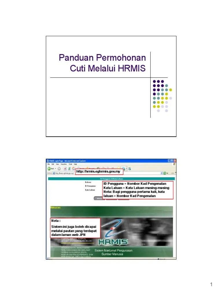 Slide E-Cuti Hrmis Pemohon PDF | PDF