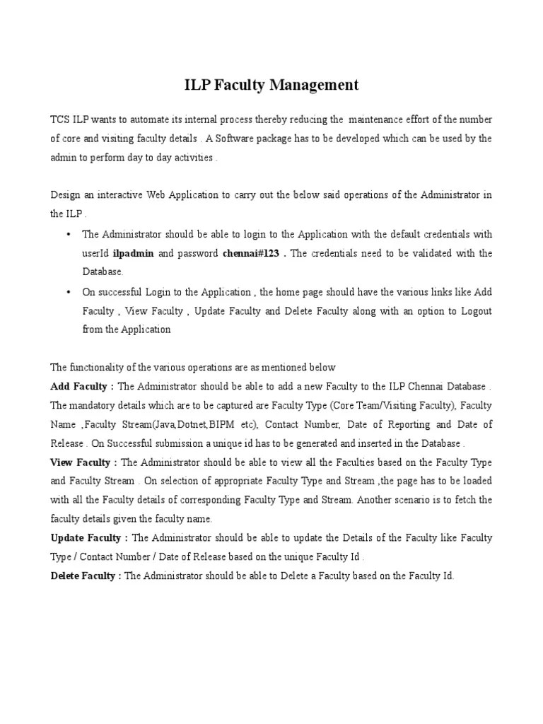 Faculty Management Pdf