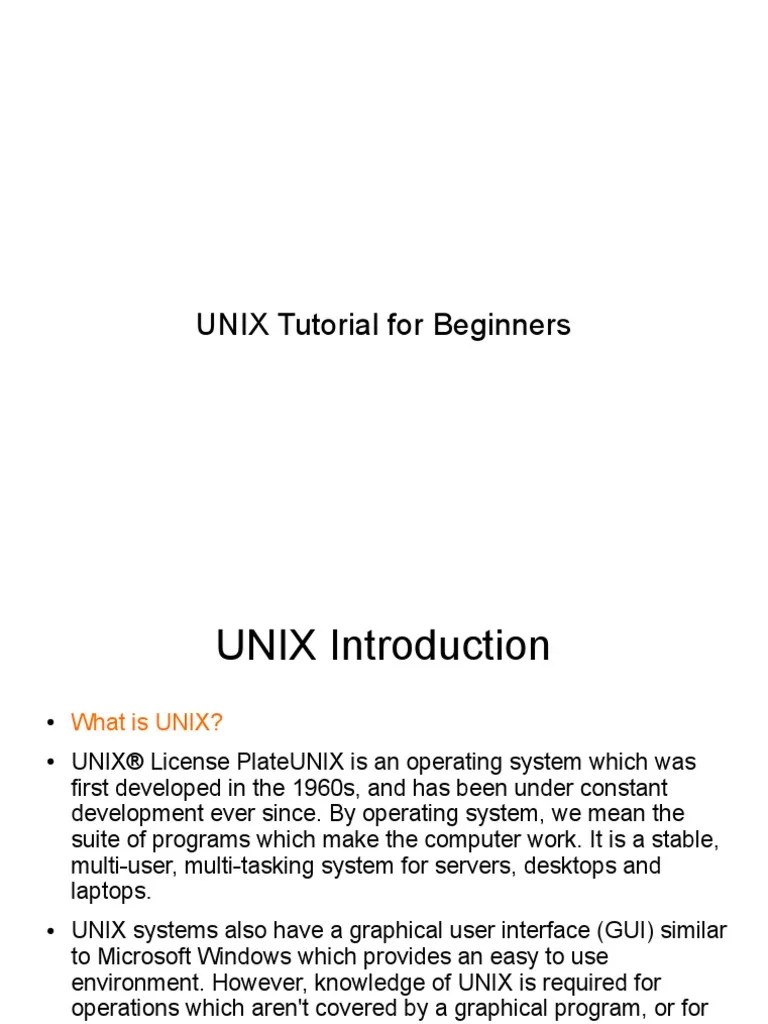 Linux Tutorial Pdf Command Line Interface Unix