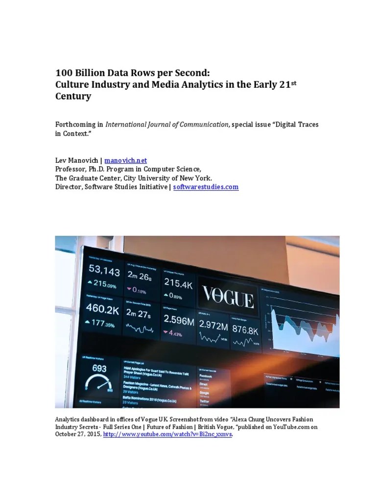 100 Billion Data Rows Per Second Culture Pdf Pdf Analytics Social