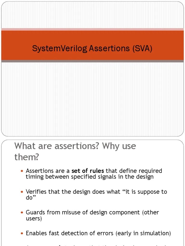 Systemverilog Assertions Overview Pdf Theoretical Computer Science