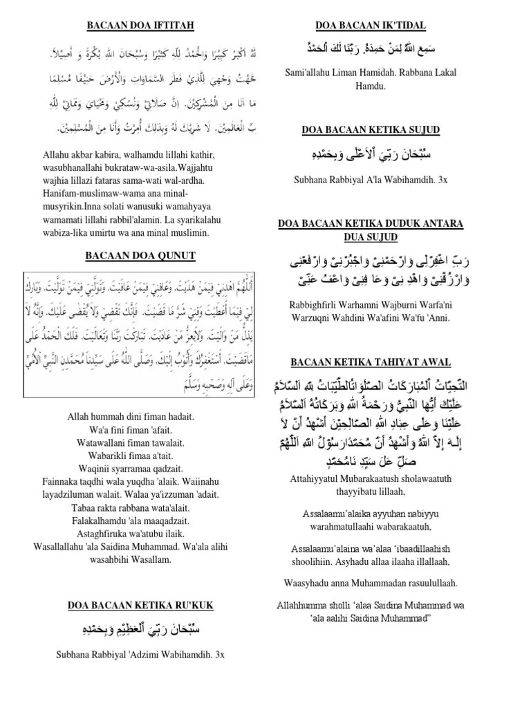 Bacaan Doa Iftitah Pdf