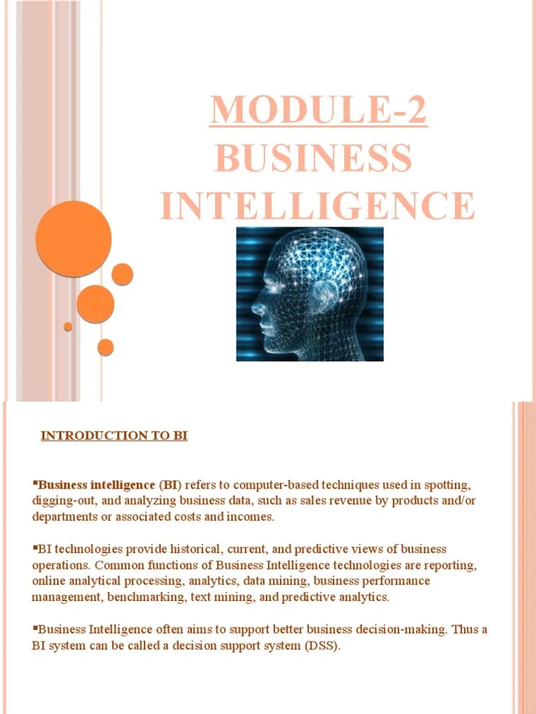 Business Intelligence Module Overview Pdf Business Intelligence