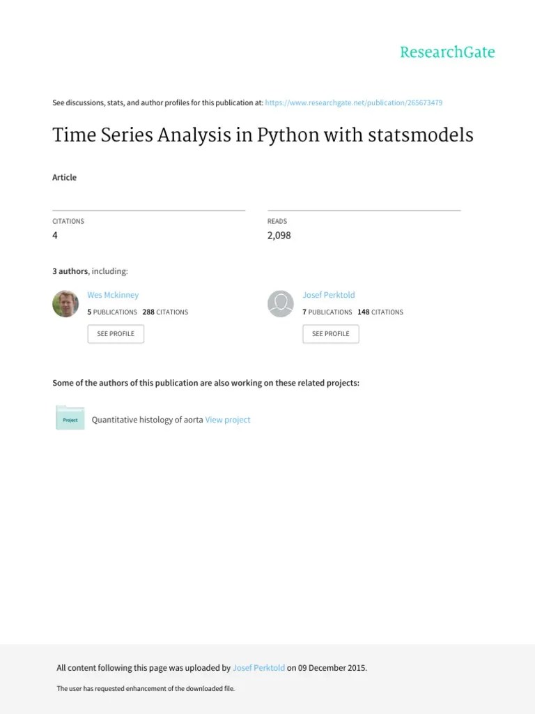 Python Time Series Analysis Guide Pdf Vector Autoregression