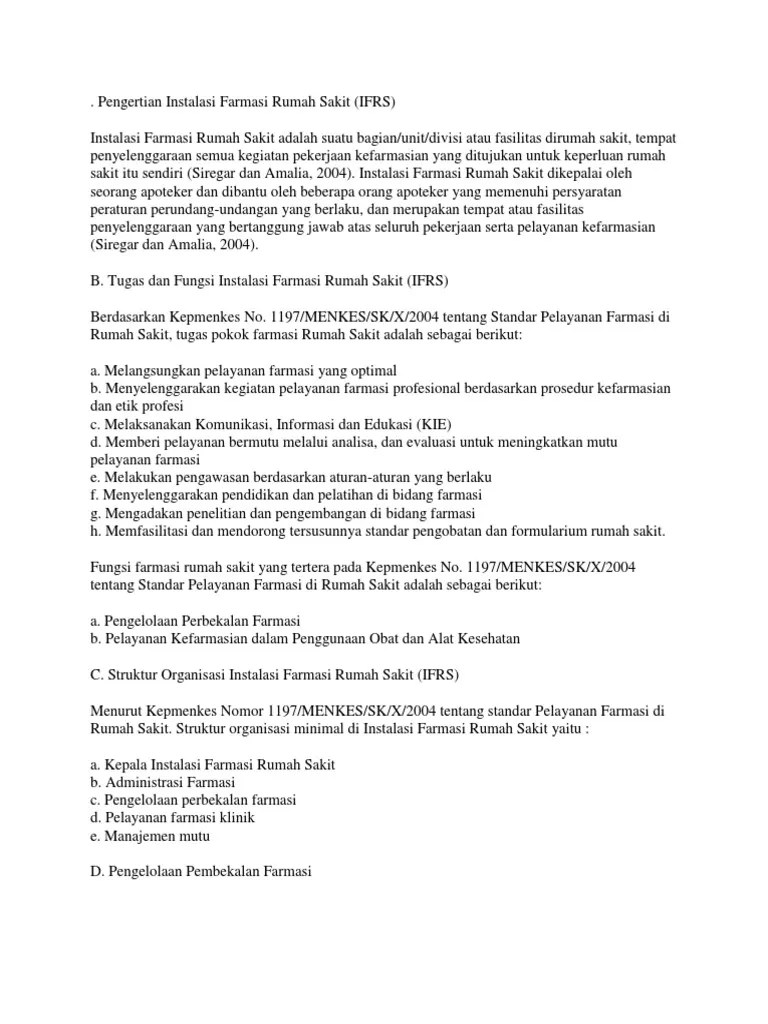 Definisi Dan Fungsi Instalasi Farmasi Pdf