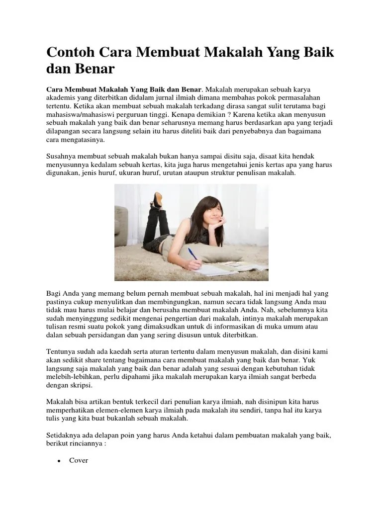 Contoh Cara Membuat Makalah Yang Baik Dan Benar | PDF | Kajian Bahasa Asing
