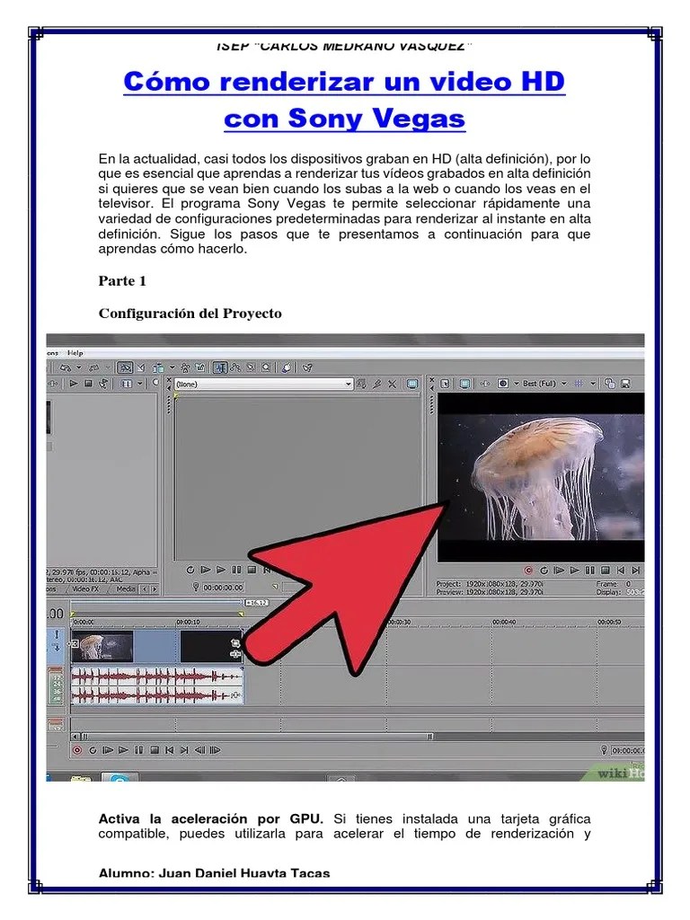 Cómo Renderizar Un Video Hd Con Sony Vegas Pdf Ventana Informática