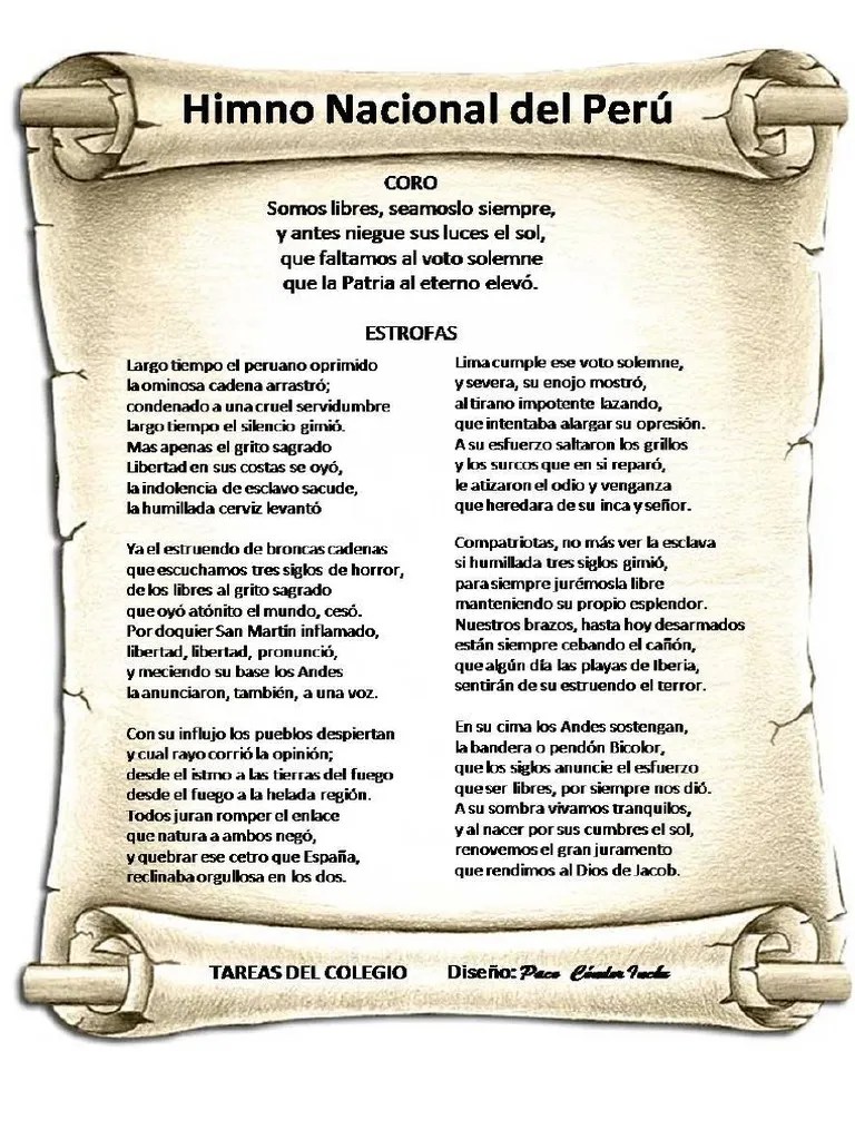 El Himno Del Peru Completo | PDF
