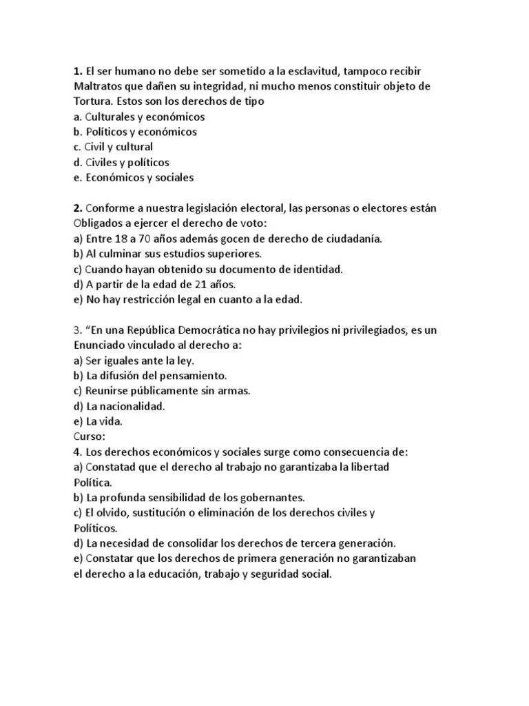 Educación Cívica En El Perú Derechos Y Deberes Pdf Constitución Perú