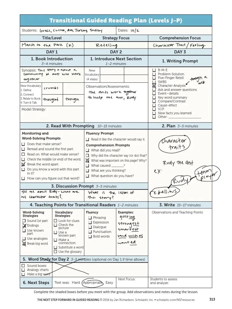 Guided Reading Lesson Plan 3 Pdf Reading Comprehension Applied