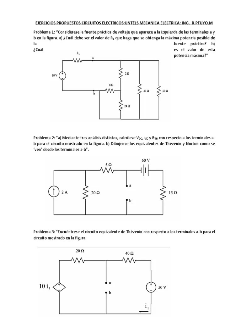 Ejercicios Resueltos De Circuitos Eléctricos Pdf Resistor