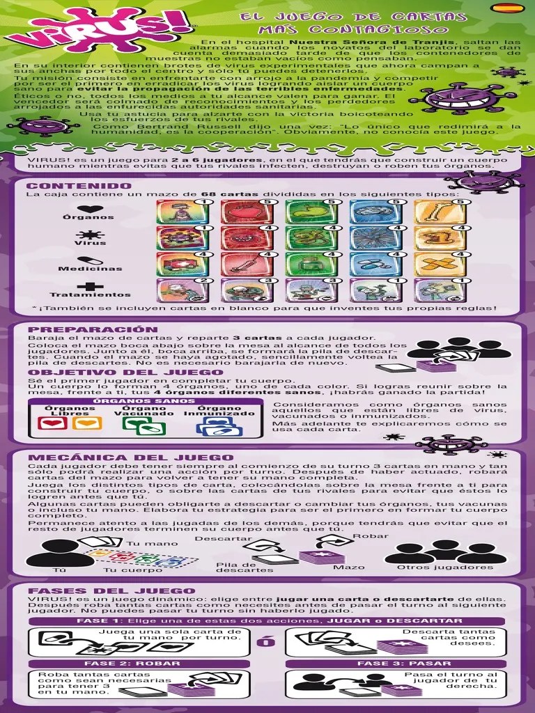 Reglas E Instrucciones Del Juego Virus Pdf Virus Salud Y Bienestar