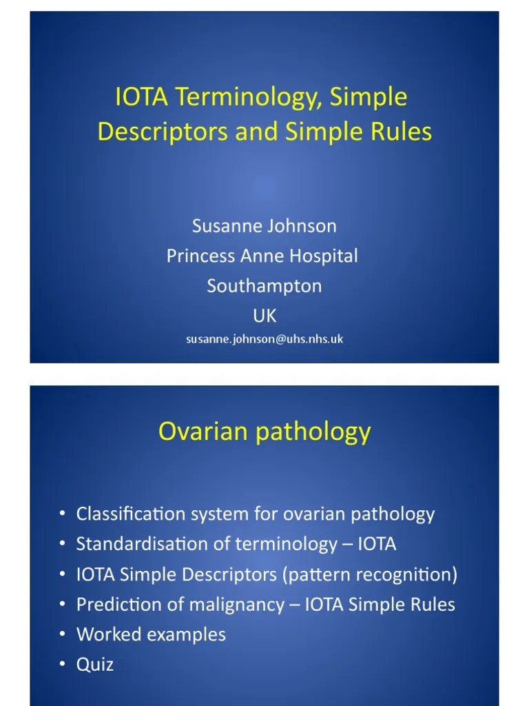 Iota Simple Rules For Ovarian Pathology Pdf Ovarian Cancer Neoplasms