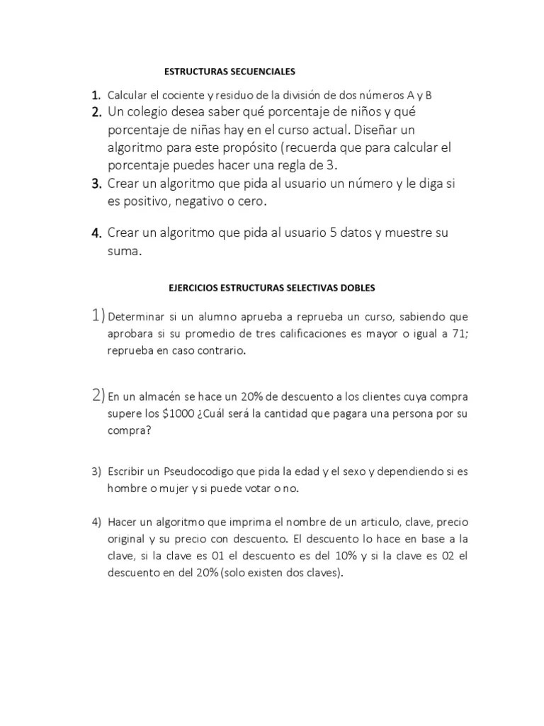 Ejercicios Pseint | PDF