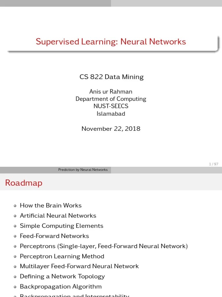 Supervised Learning With Neural Networks Pdf Neuron Artificial