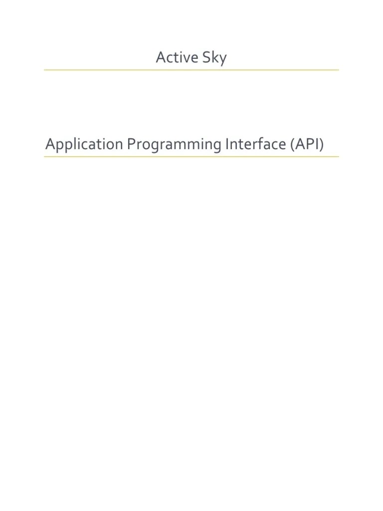 Active Sky Api Pdf Application Programming Interface Pointer