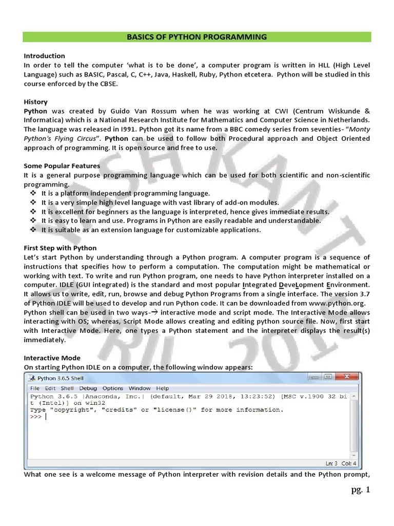 Notes For Students Xi Programming And Computational Thinking Pdf